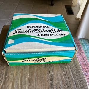 Vintage Hazel Atlas Seashell Snack Set in Original Box - Etsy