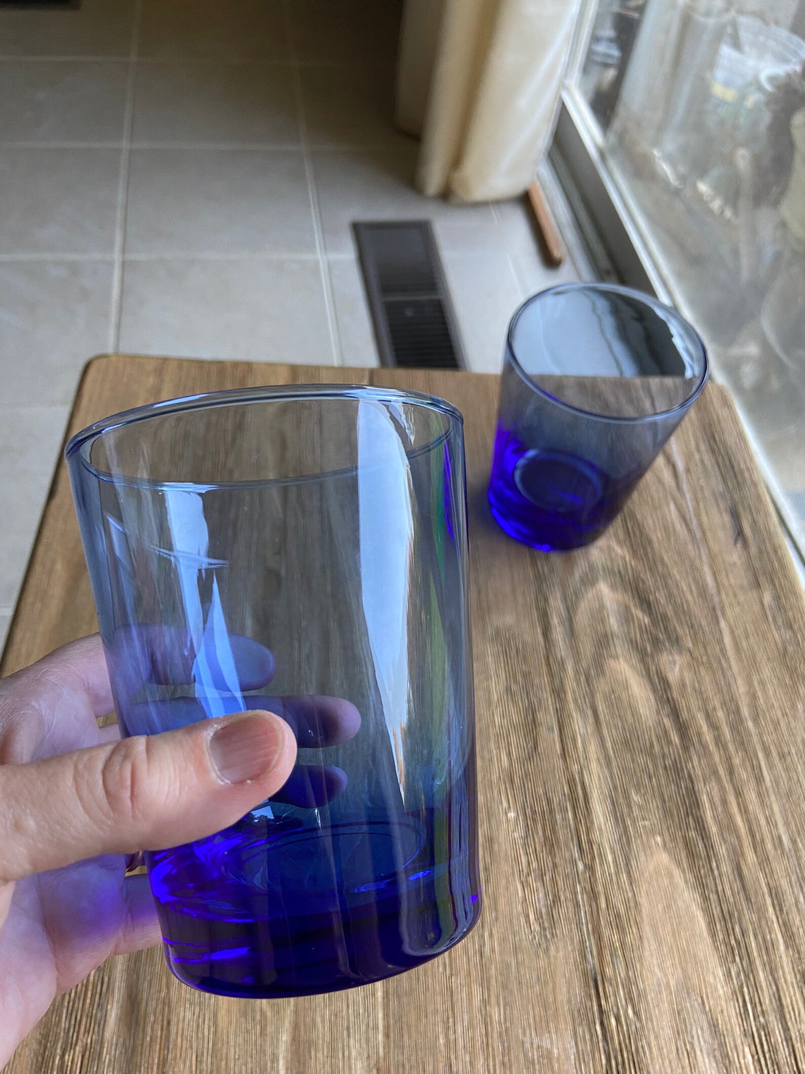 Libbey Blue Glasses Etsy