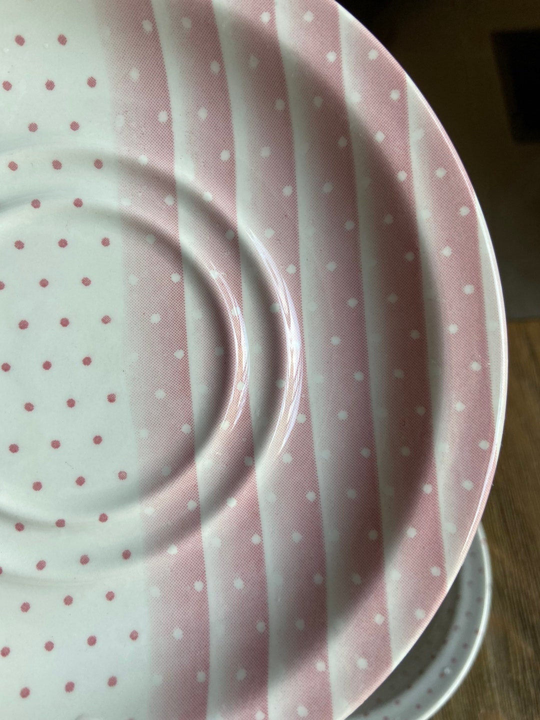 Vintage Churchill Shades Pattern (3 Gray and 3 Pink ) Saucers - Etsy