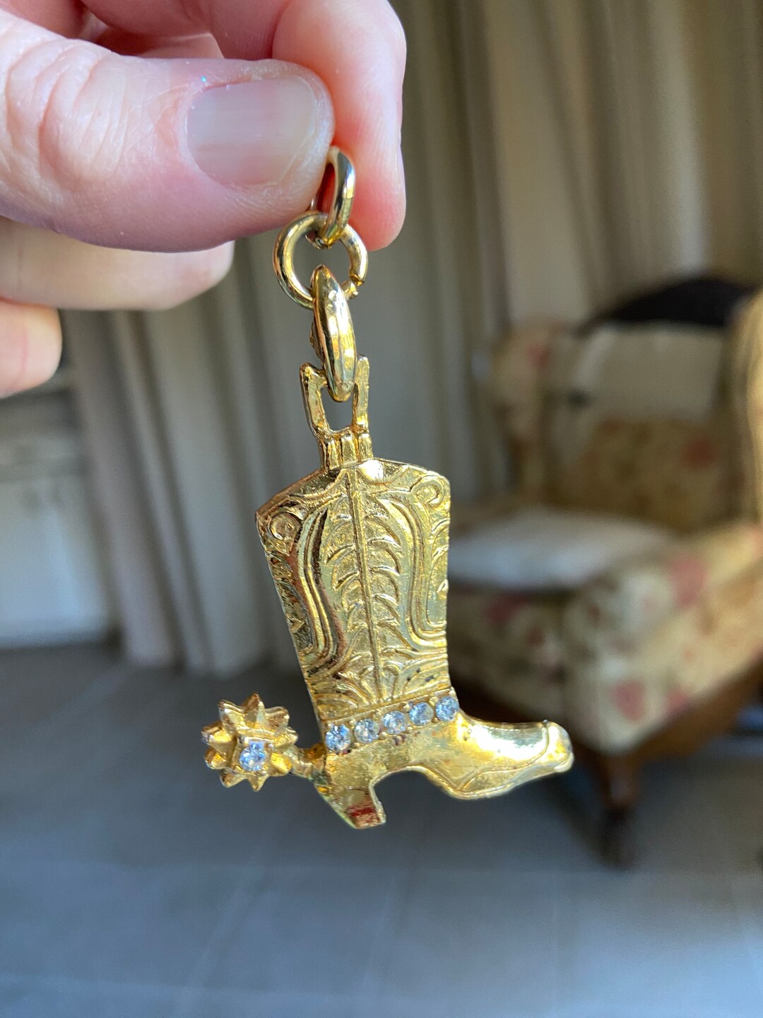 Vintage Cowboy Boot Pendant - Etsy