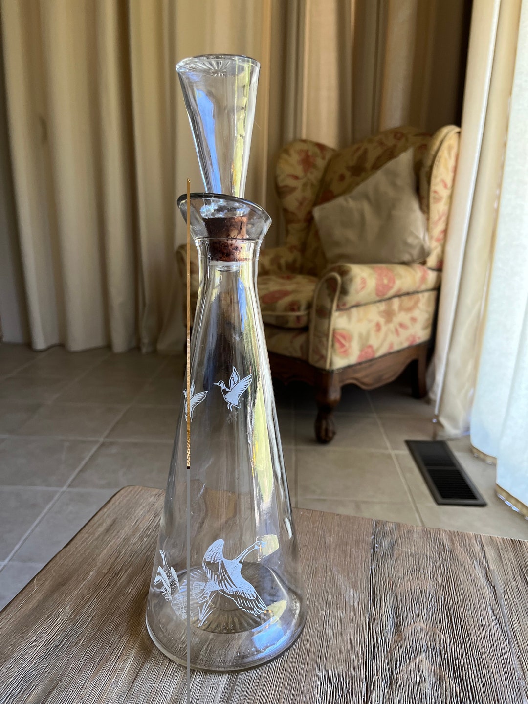 Vintage Glass Ducks Decanter With Stopper - Etsy