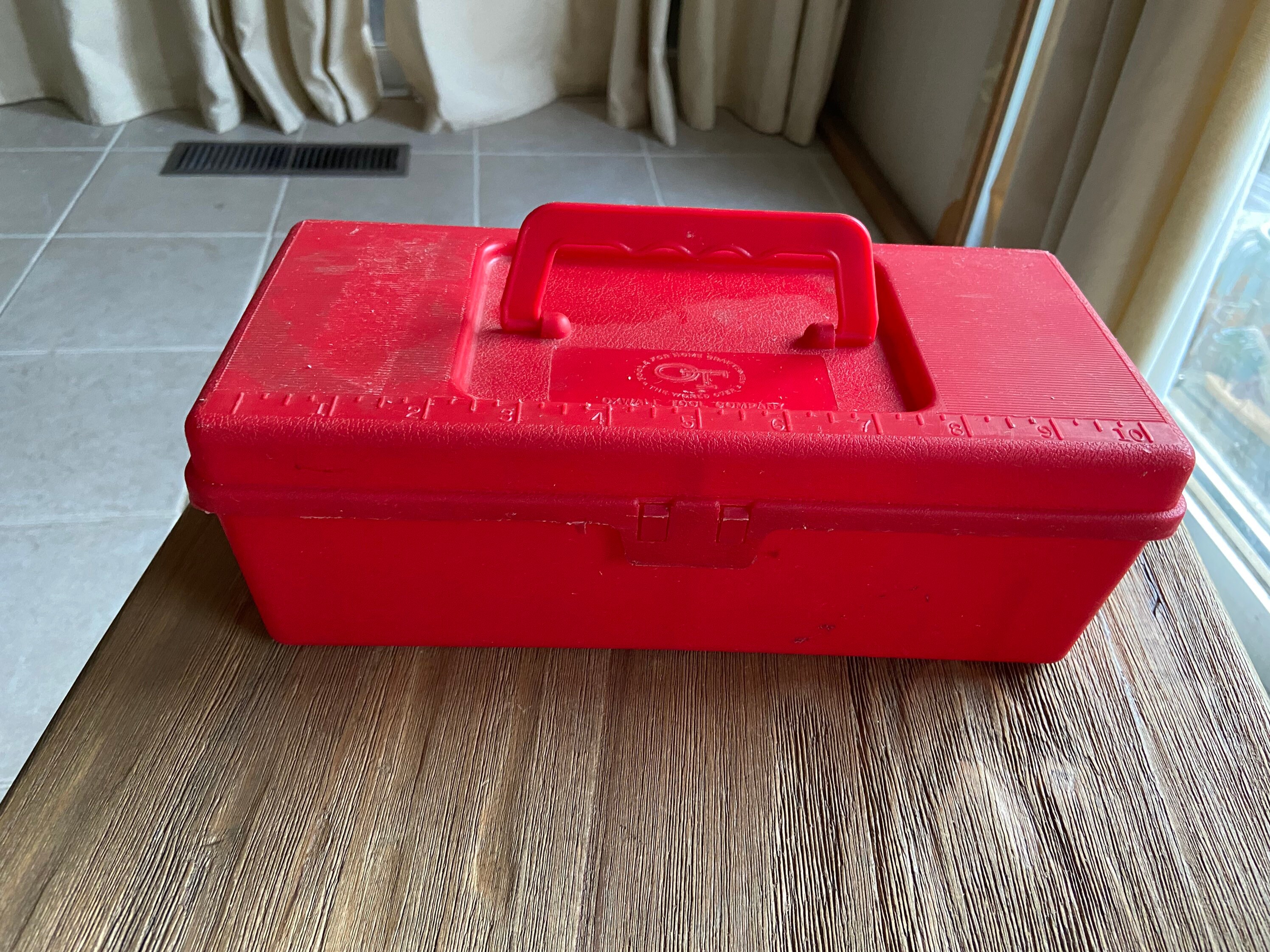 Vintage Oxwall Red Plastic Tool Box - Etsy