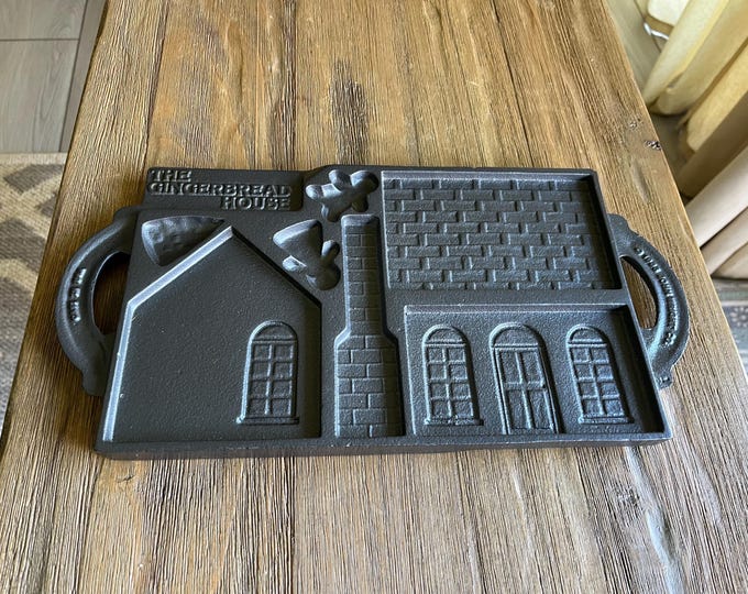 Vintage John Wright Cast Iron Gingerbread House Mold - Etsy