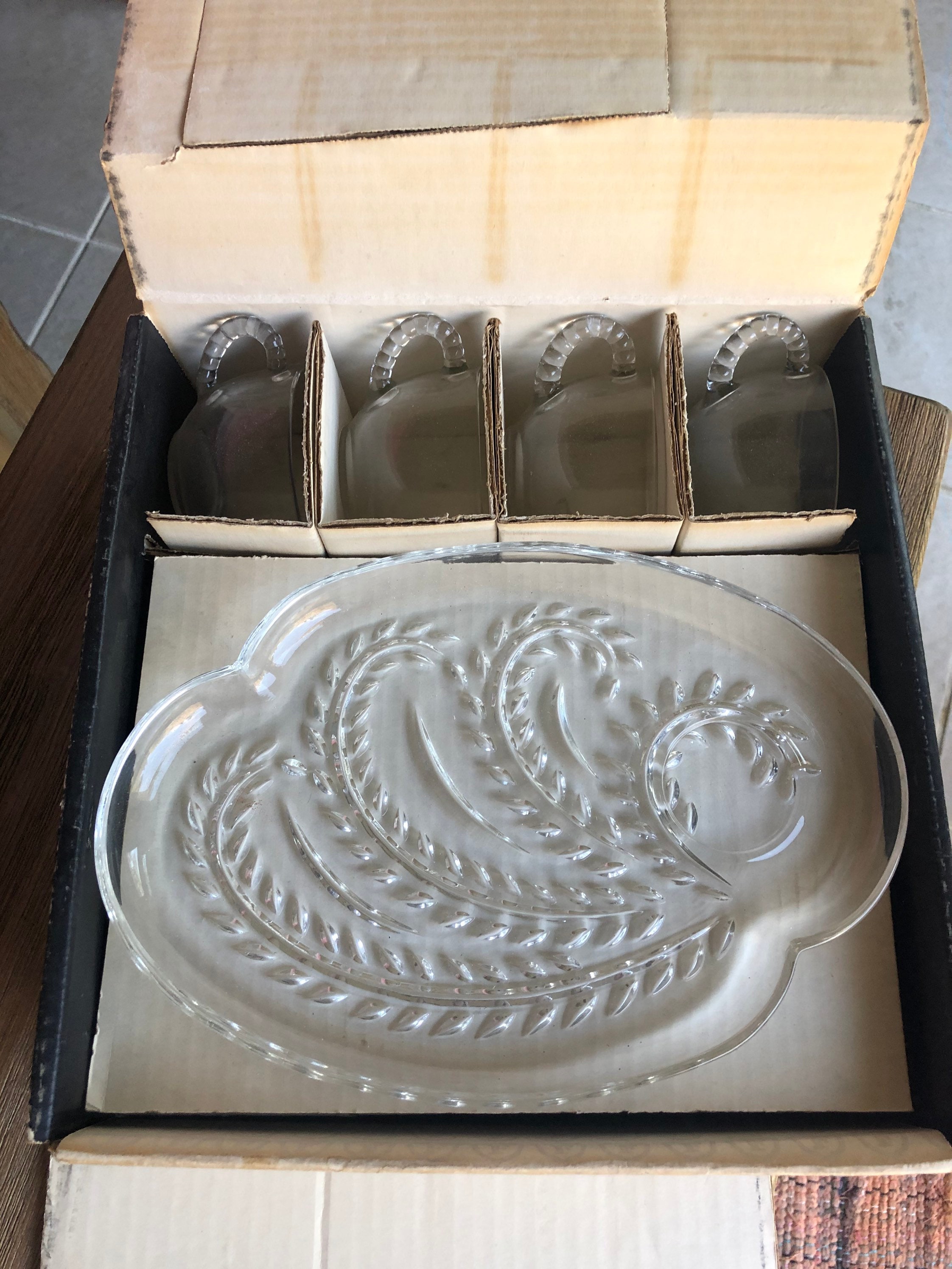 Vintage Homestead Federal Co Glass Snack Set | Etsy