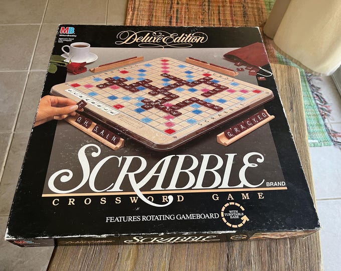 Vintage 1989 Scrabble Deluxe With Turntable Board - Etsy