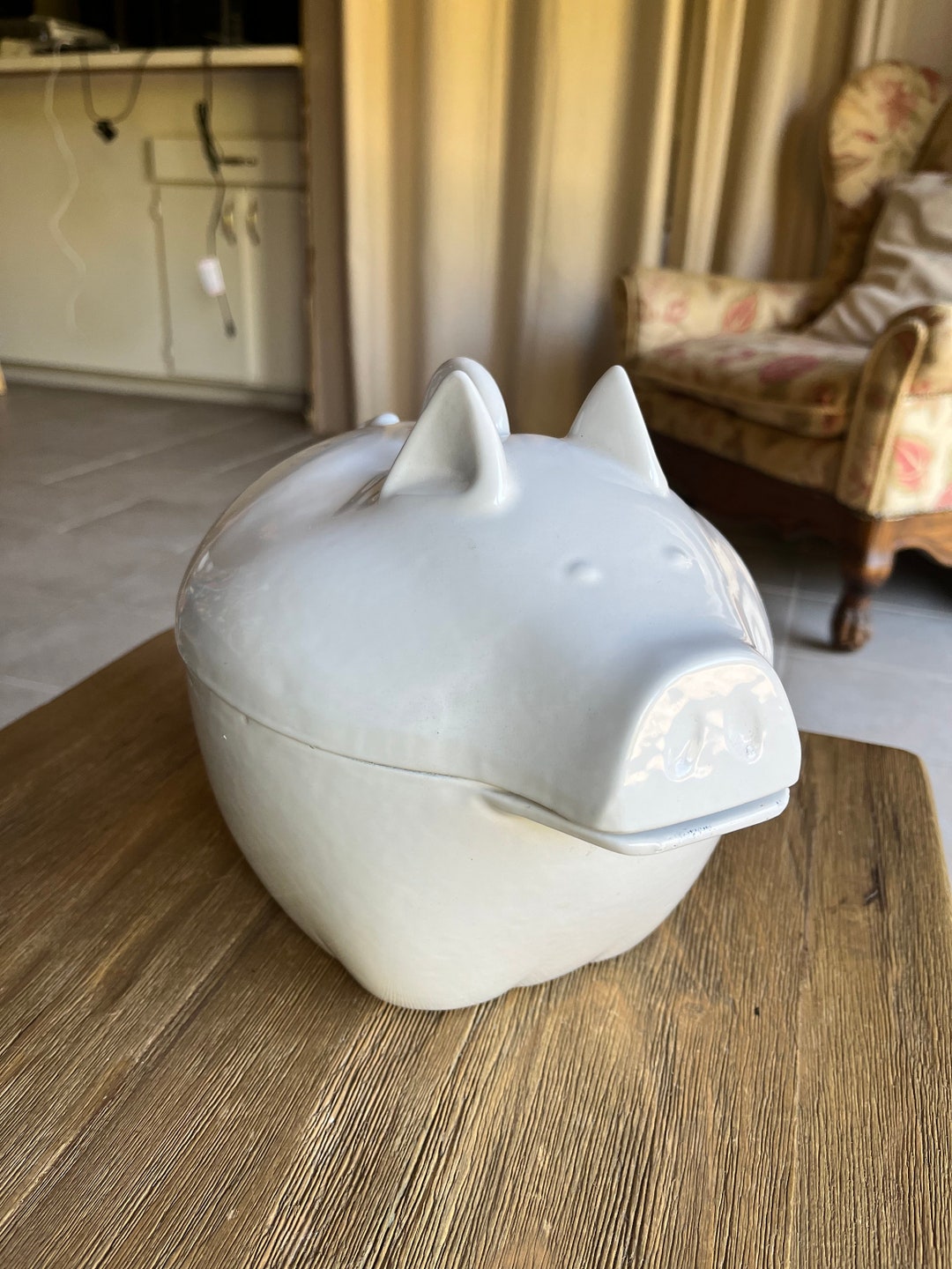 Vintage La Campagne Cast Iron Pig Pot With Lid - Etsy