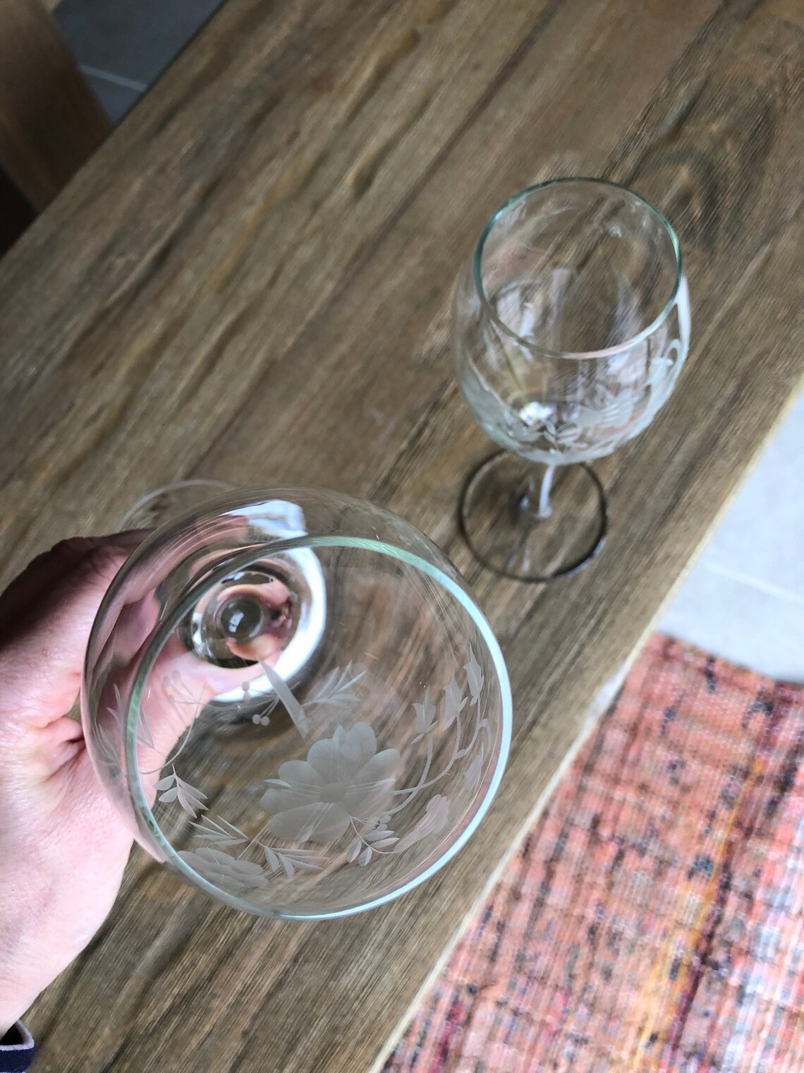 Vintage Etched Crystal Flutes - Etsy
