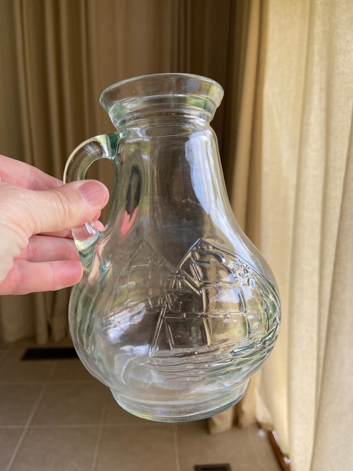 Vintage Small Pitcher With Sailboat - Etsy