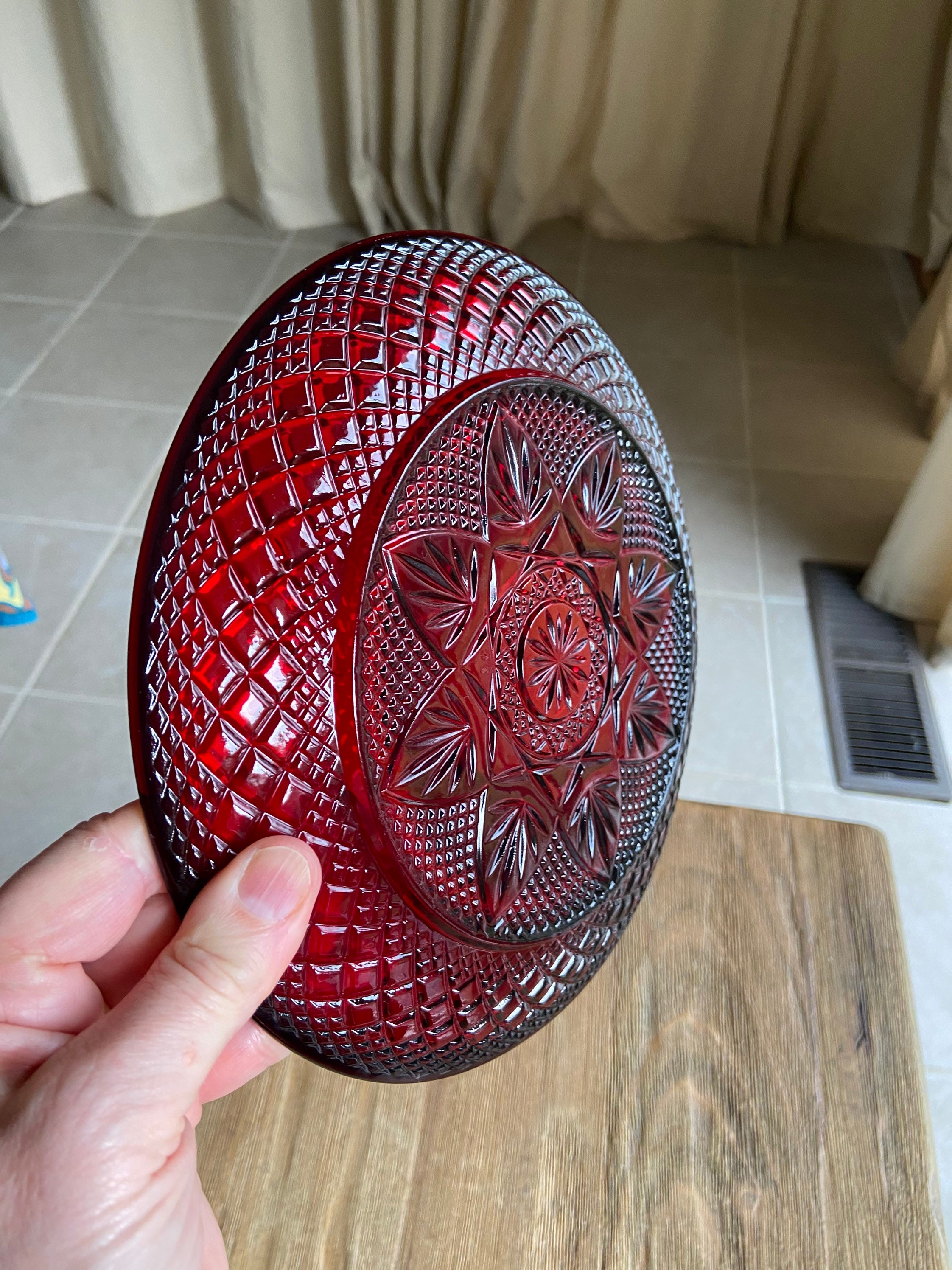 Vintage Ruby Red Small Plate | Etsy