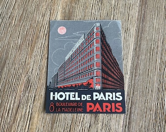 Paris France Hotel Luggage Label Sticker Baggage Label, Suitcase ...