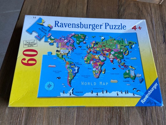 Vintage Ravensburger World Map Puzzle - Etsy