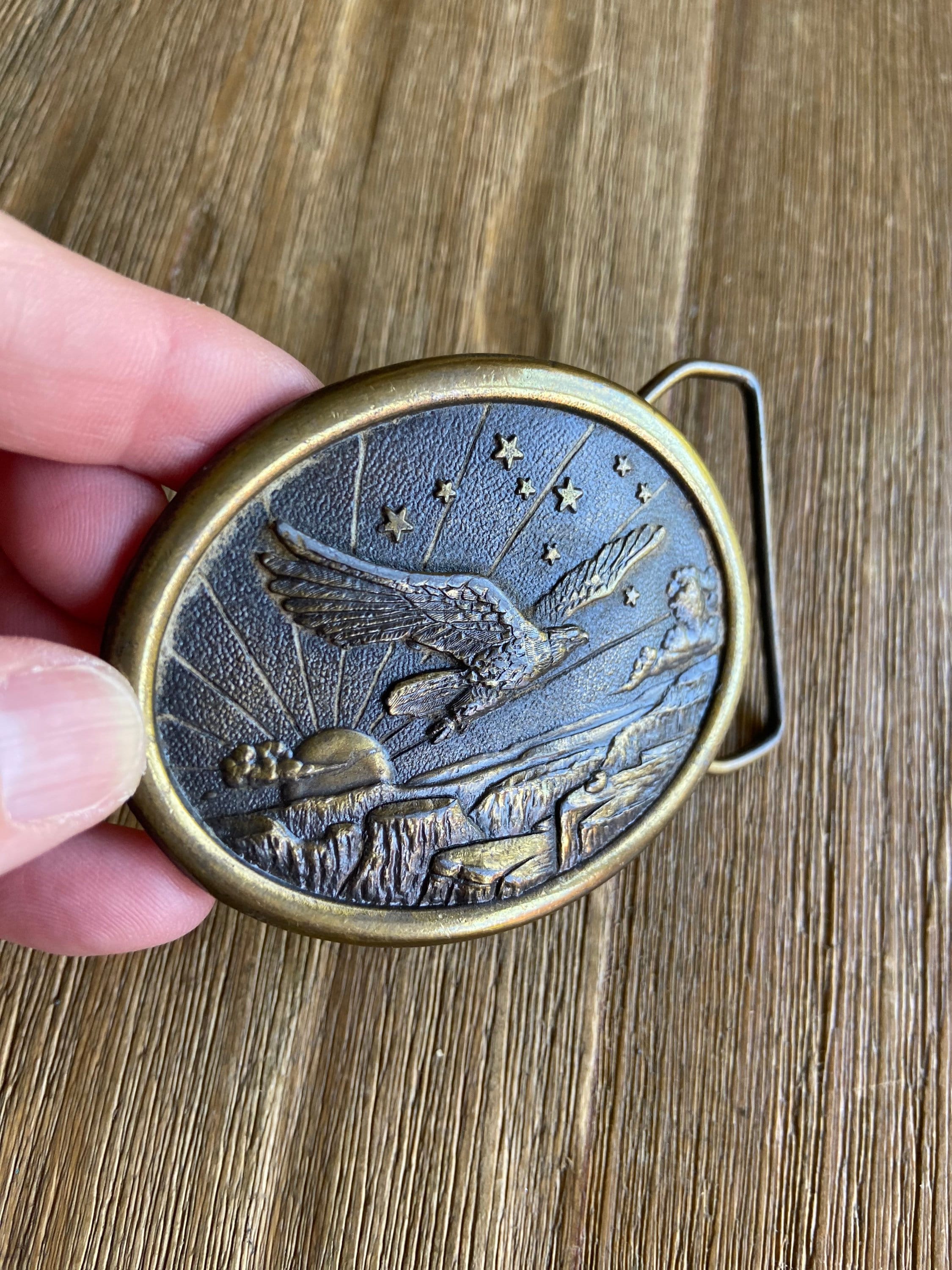 Vintage Brass Eagle Belt Buckle - Etsy