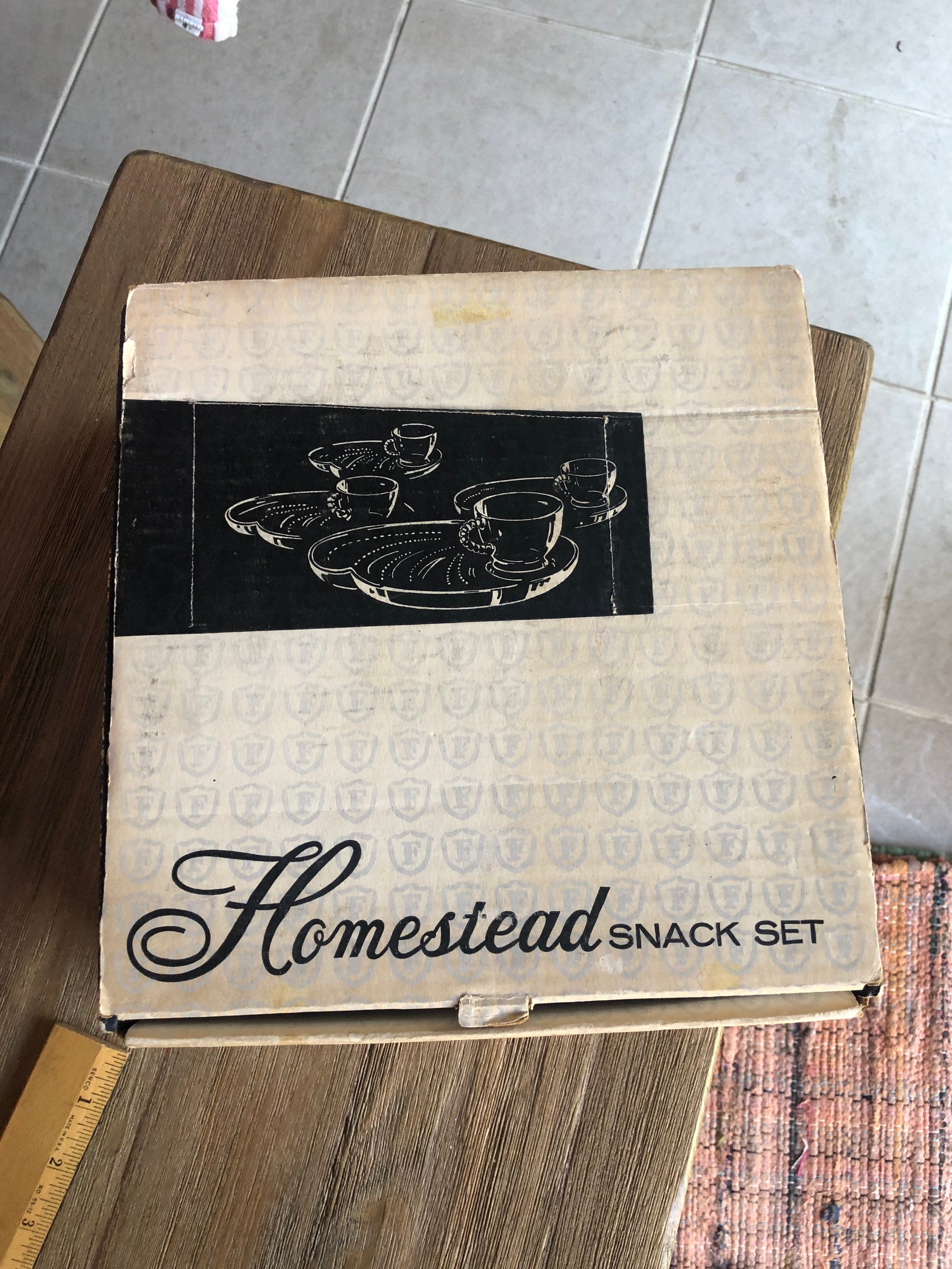 Vintage Homestead Federal Co Glass Snack Set | Etsy