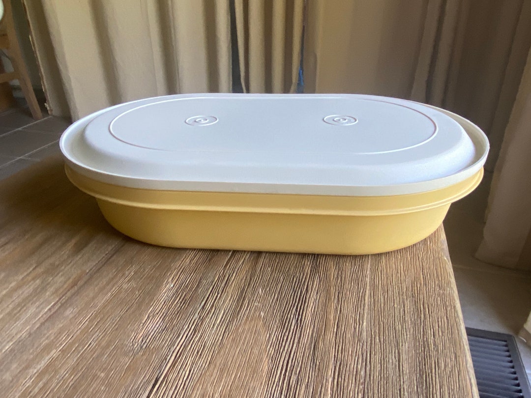 Vintage Oval Yellow Tupperware - Etsy