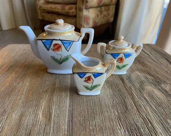 Miniature Vintage Ceramic Kids Toy Play Tea Set Made in Japan - Etsy