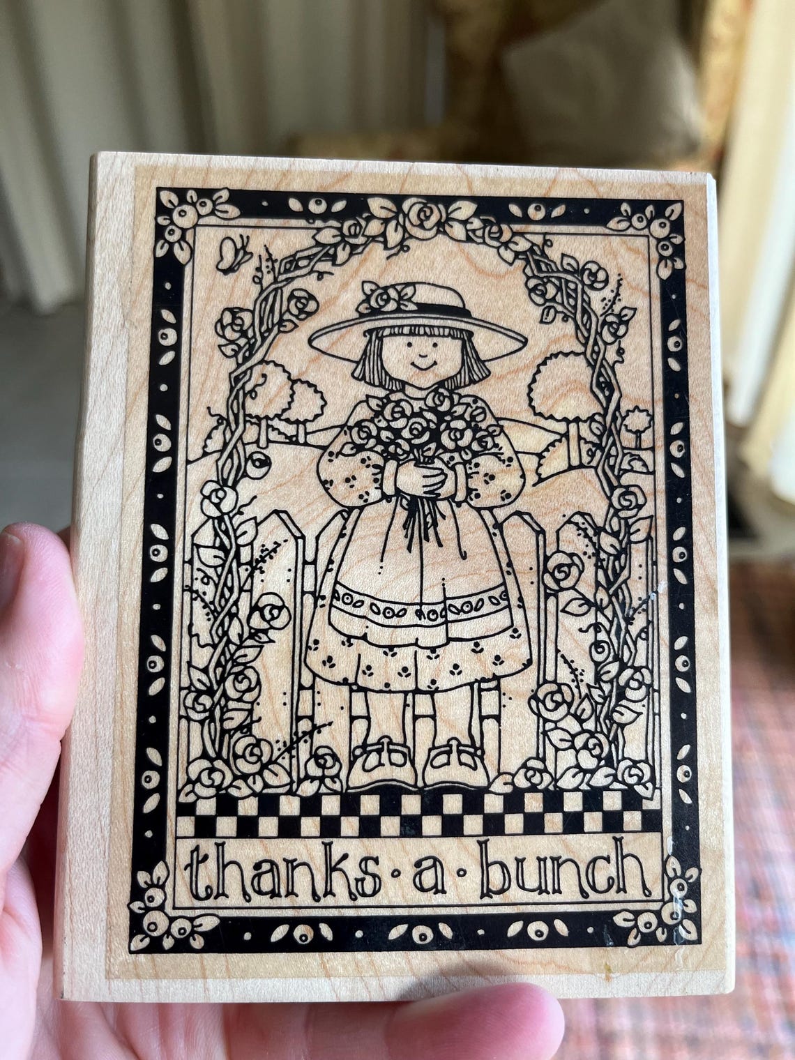 Vintage Thanks a Bunch Block Stamp - Etsy