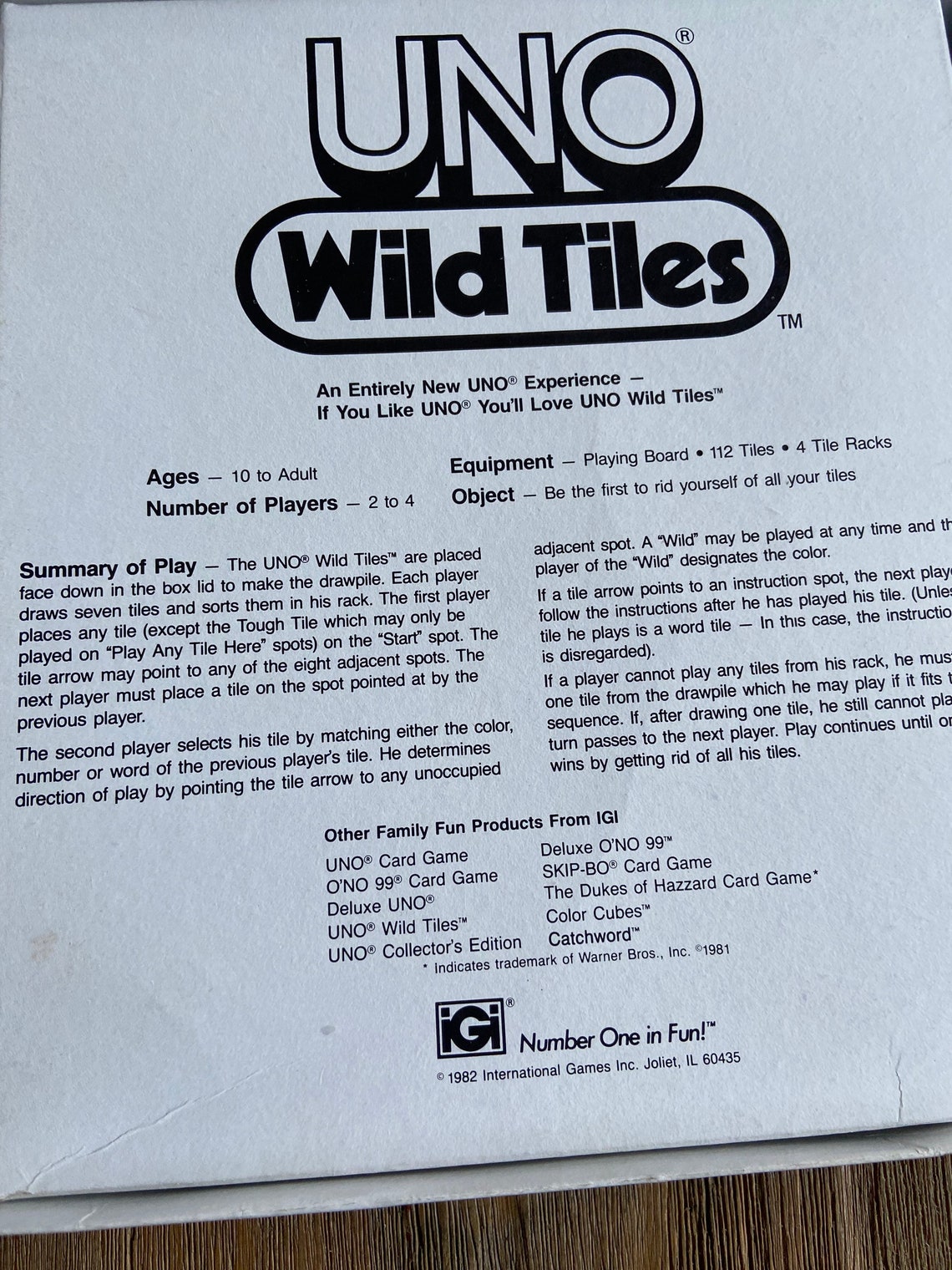 Vintage Uno Wild Tiles - Etsy