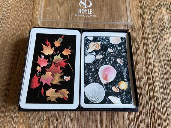 Vintage leaves and shells playing cards | Etsy
