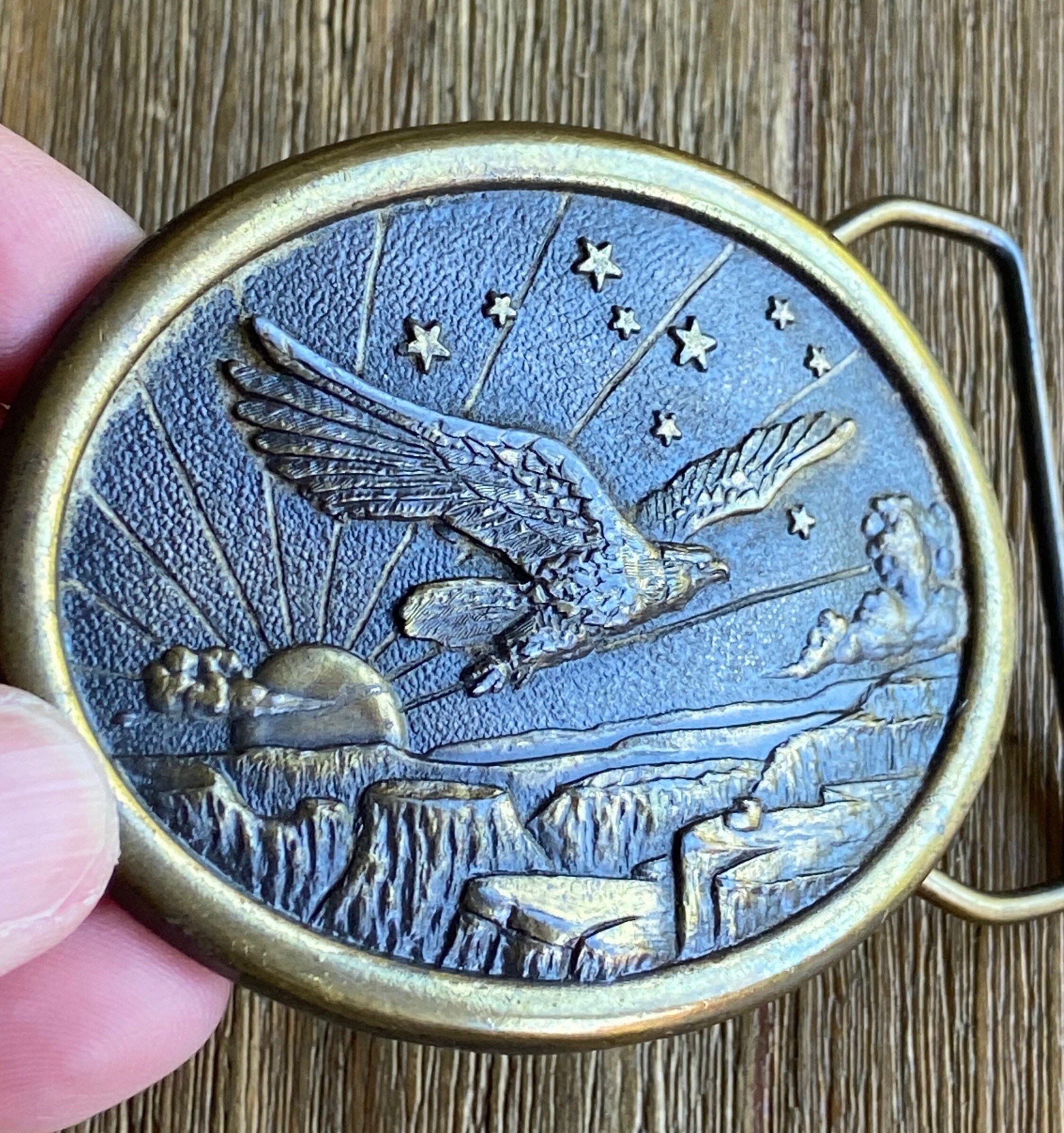 Vintage Brass Eagle Belt Buckle - Etsy