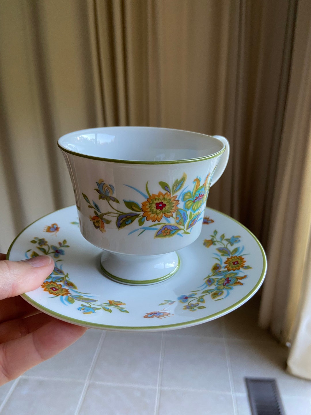 Vintage Sango Tea Cup and Saucer - Etsy