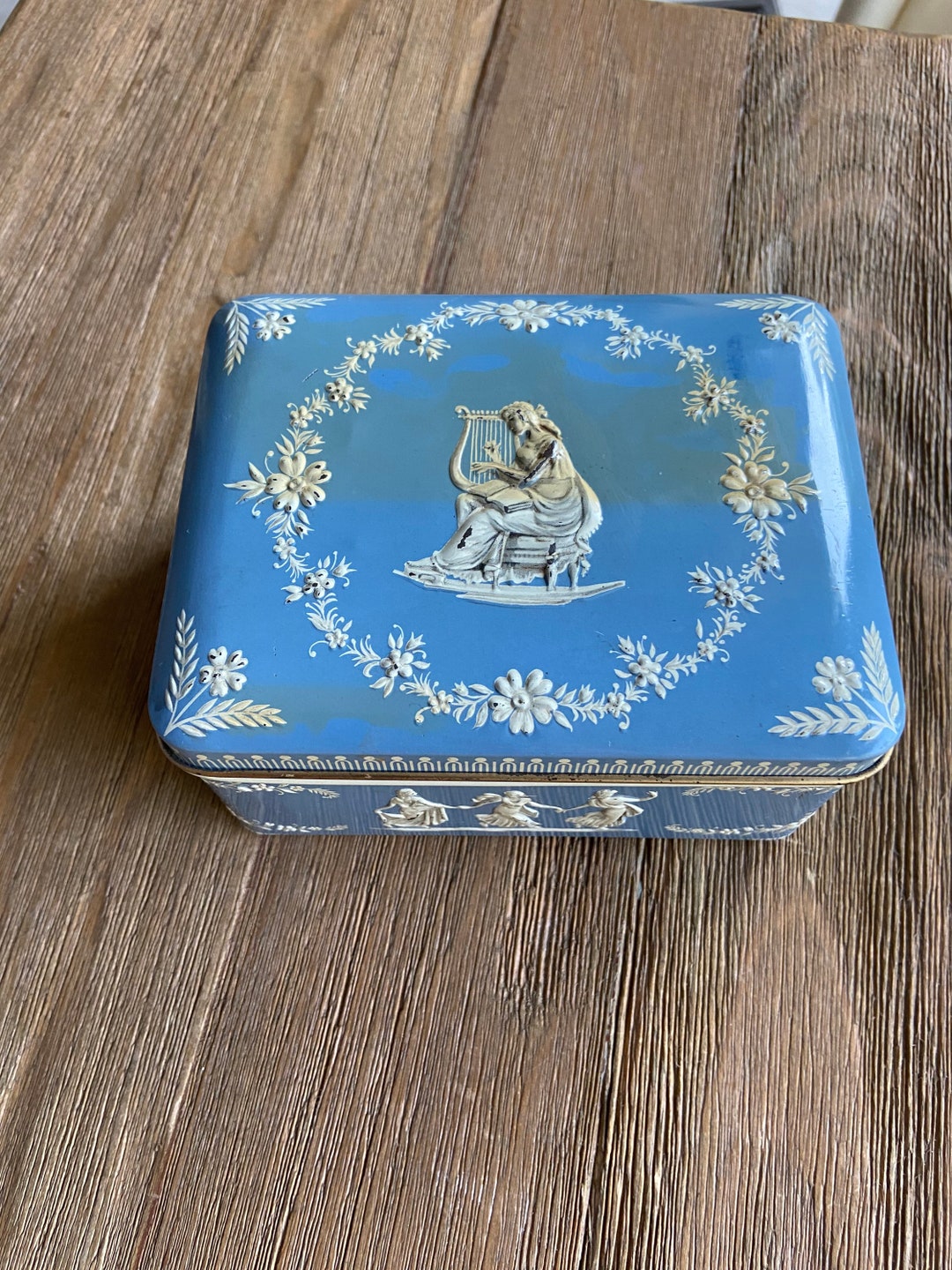 Vintage Light Blue Tin Made in Holland - Etsy