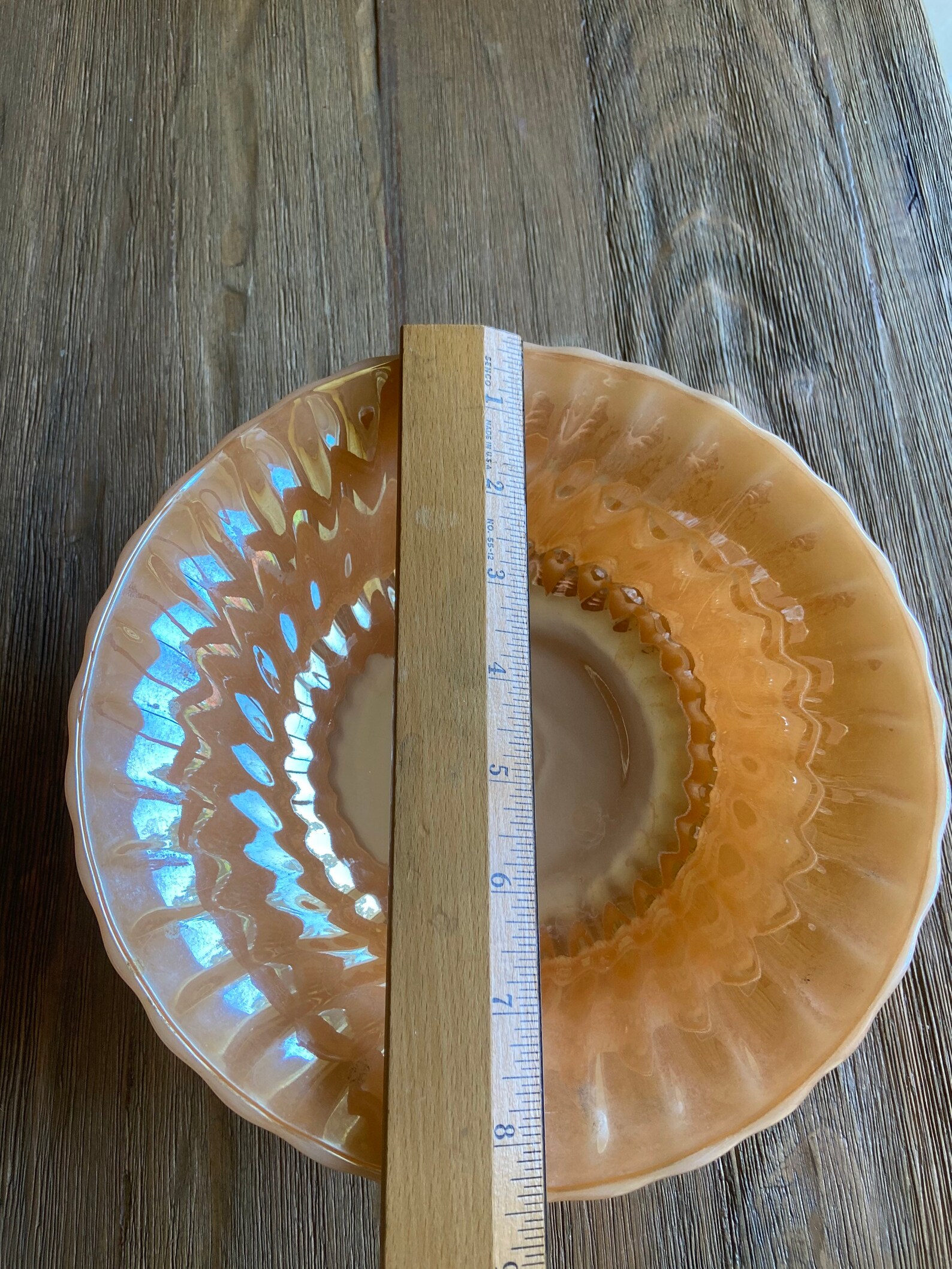 Vintage orange Fire King luster ware bowl | Etsy