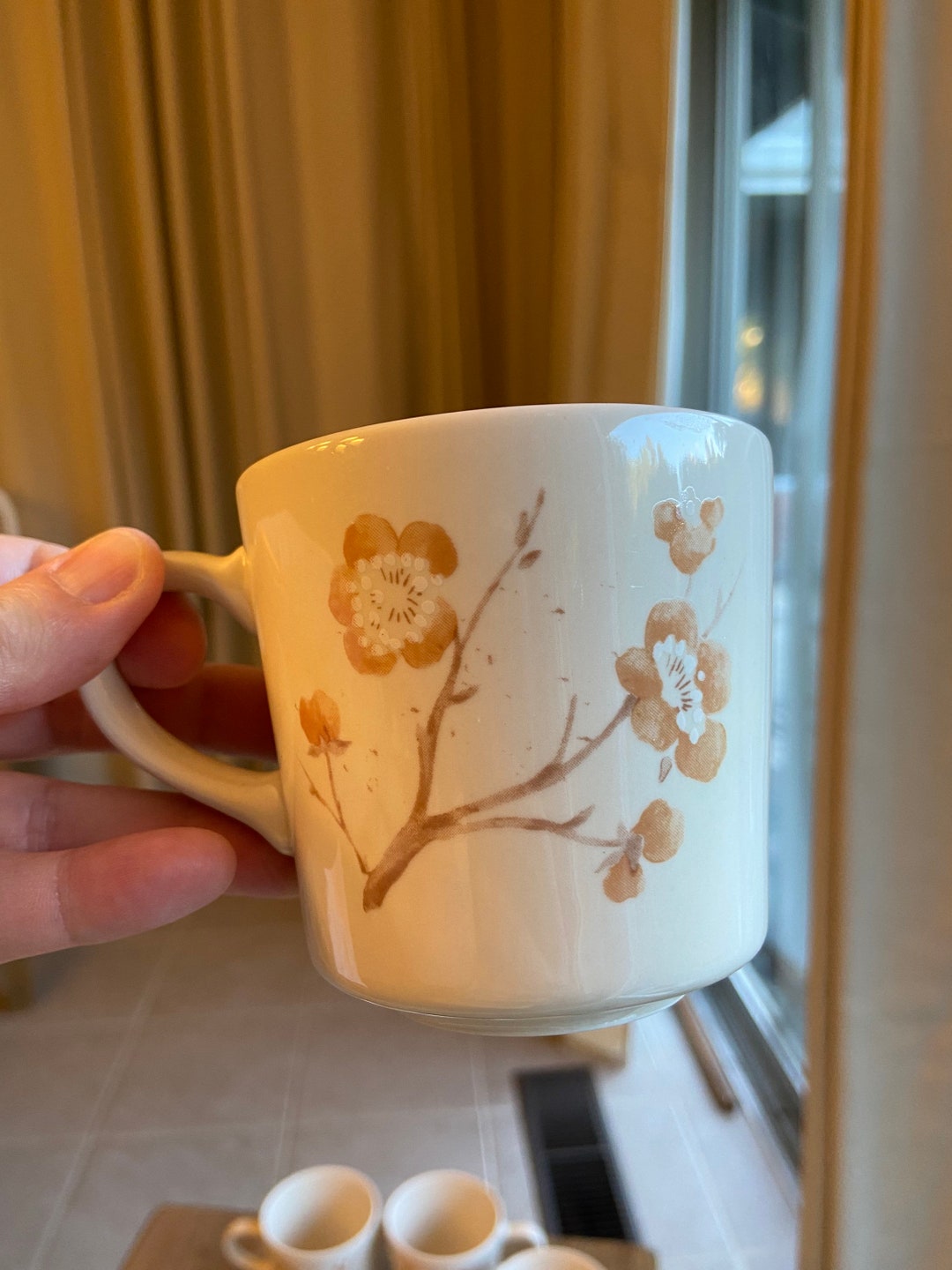 Vintage Cherry Blossom Corning Cups (4) - Etsy