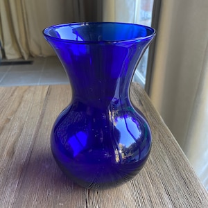 Libbey Cobalt Blue Vase - Etsy