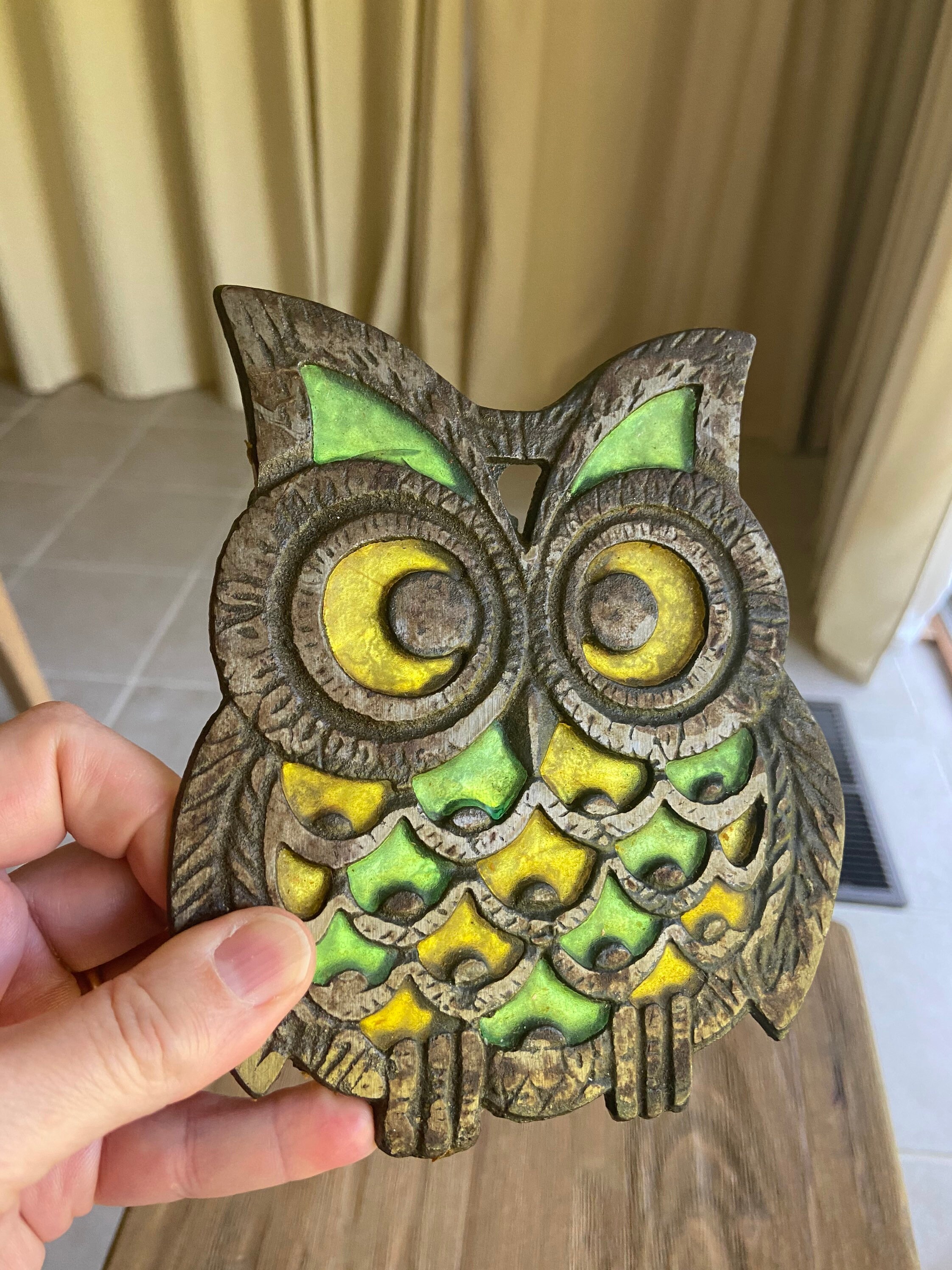 Vintage owl trivet | Etsy