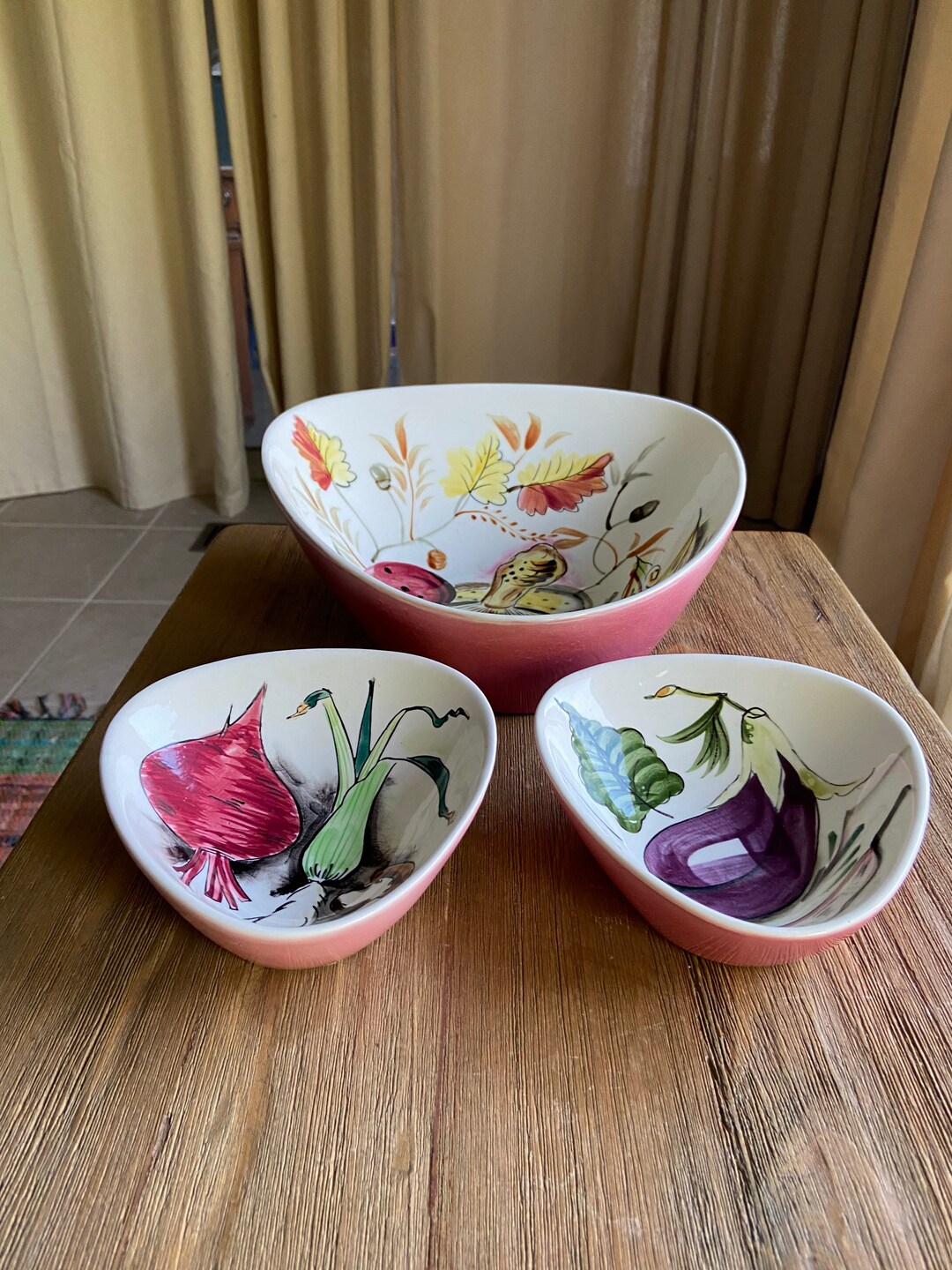 Vintage Veggies Bowl Trio - Etsy