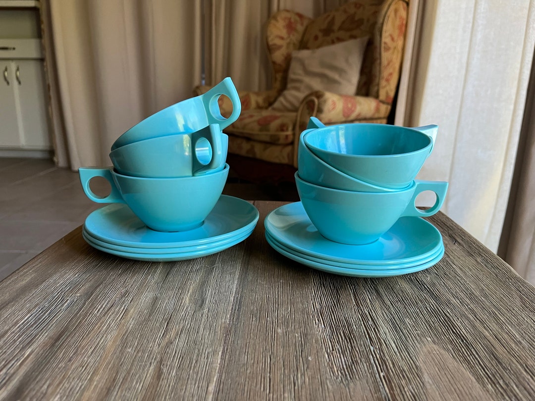 Vintage Melmac Westinghouse Turquoise Cups and Saucers (12 Pieces ) - Etsy
