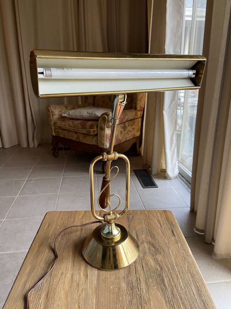Vintage Musical Note Brass Piano Lamp - Etsy