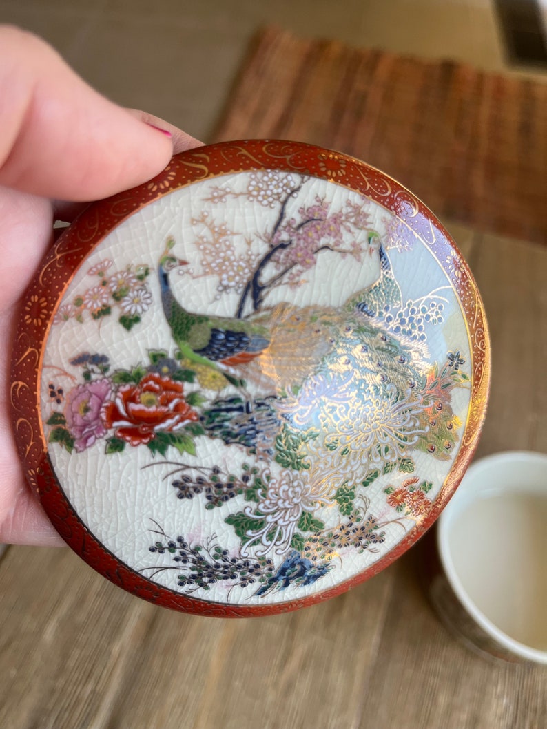 Vintage Peacock Round Ceramic Box With Lid - Etsy