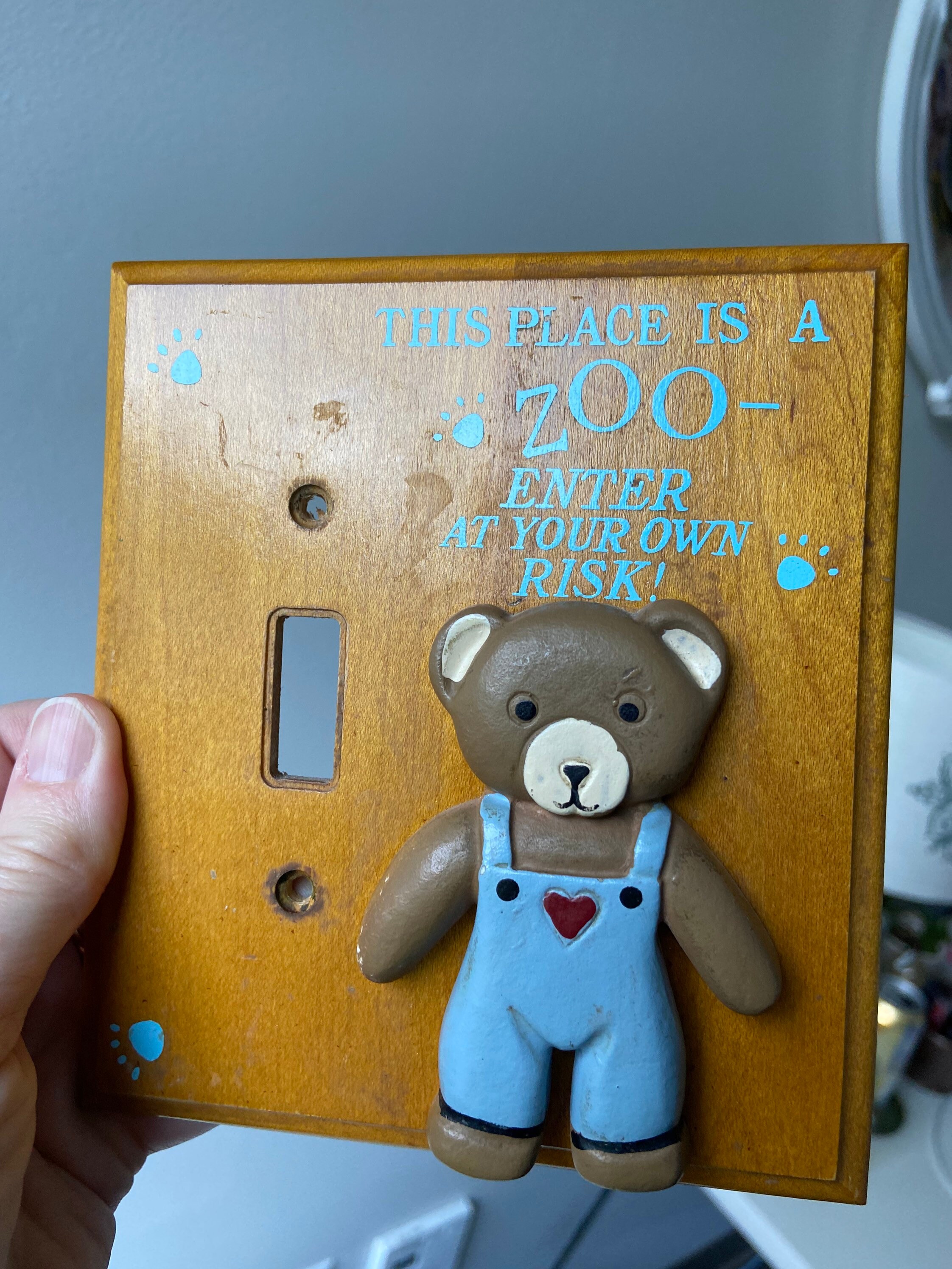Vintage Childrens Room Wood Switch Plate | Etsy