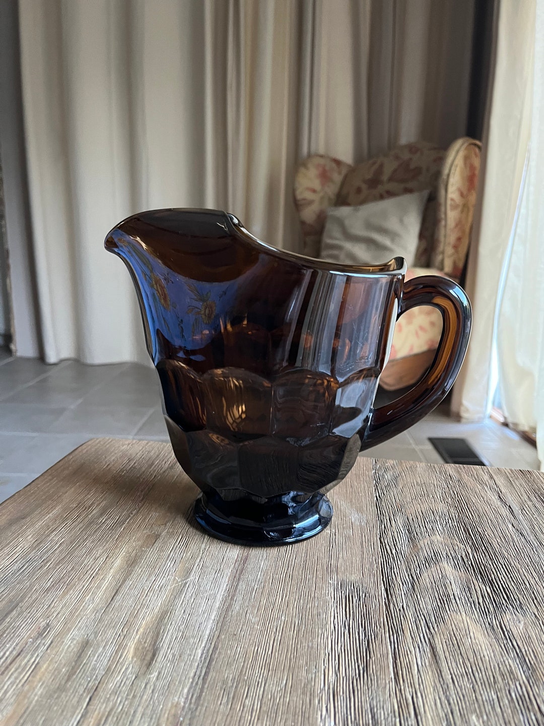 Vintage Viking Glass Pitcher With Ice Lip - Etsy