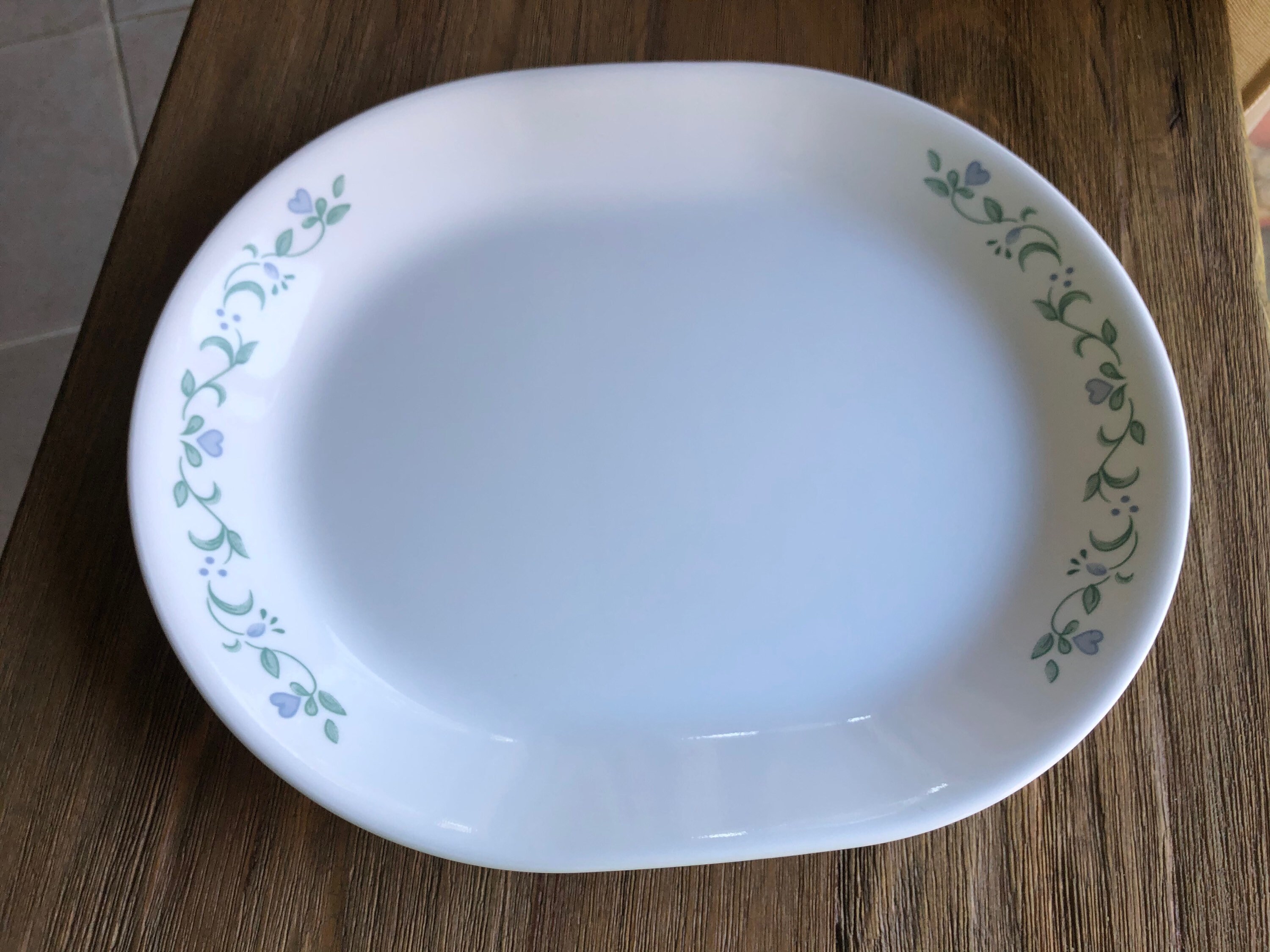 Vintage Corelle Platter With Floral Edge | Etsy