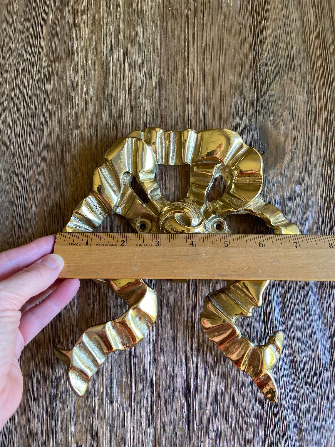 Vintage brass bow hook | Etsy