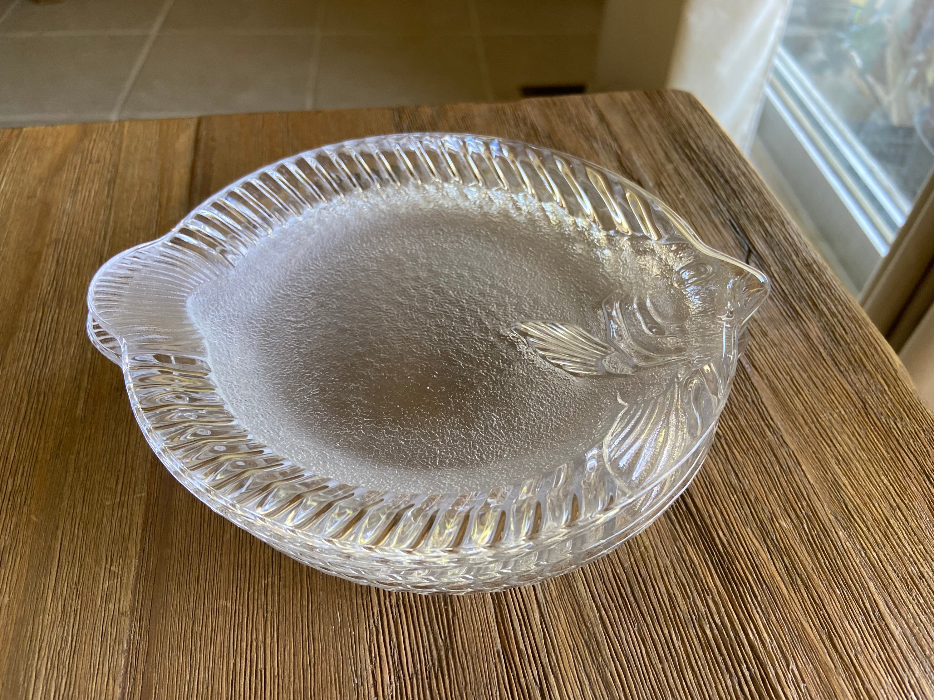Vintage Mikasa Crystal Fish Plates 4 - Etsy