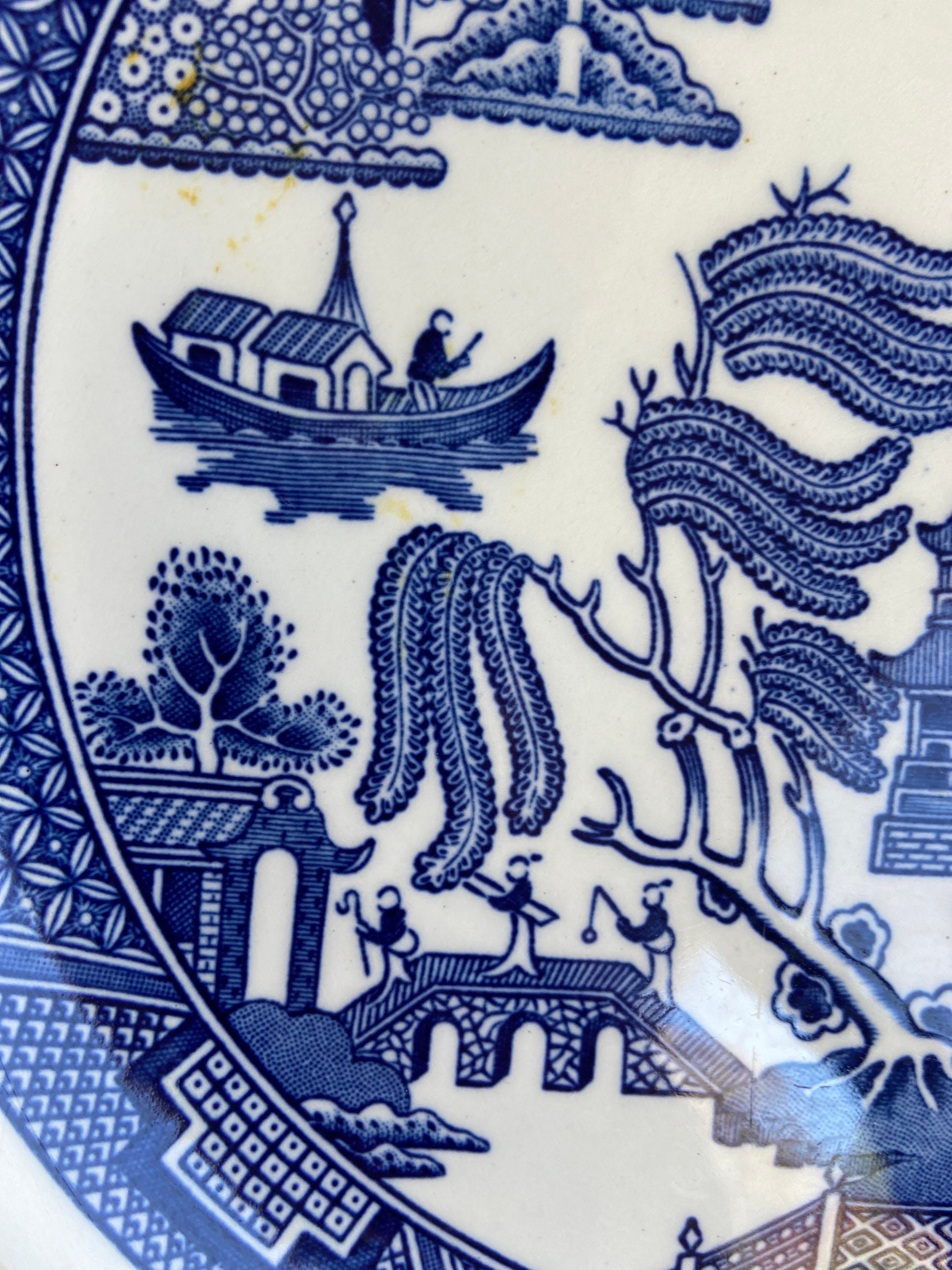 Churchill Blue Willow Dinner Plate - Etsy