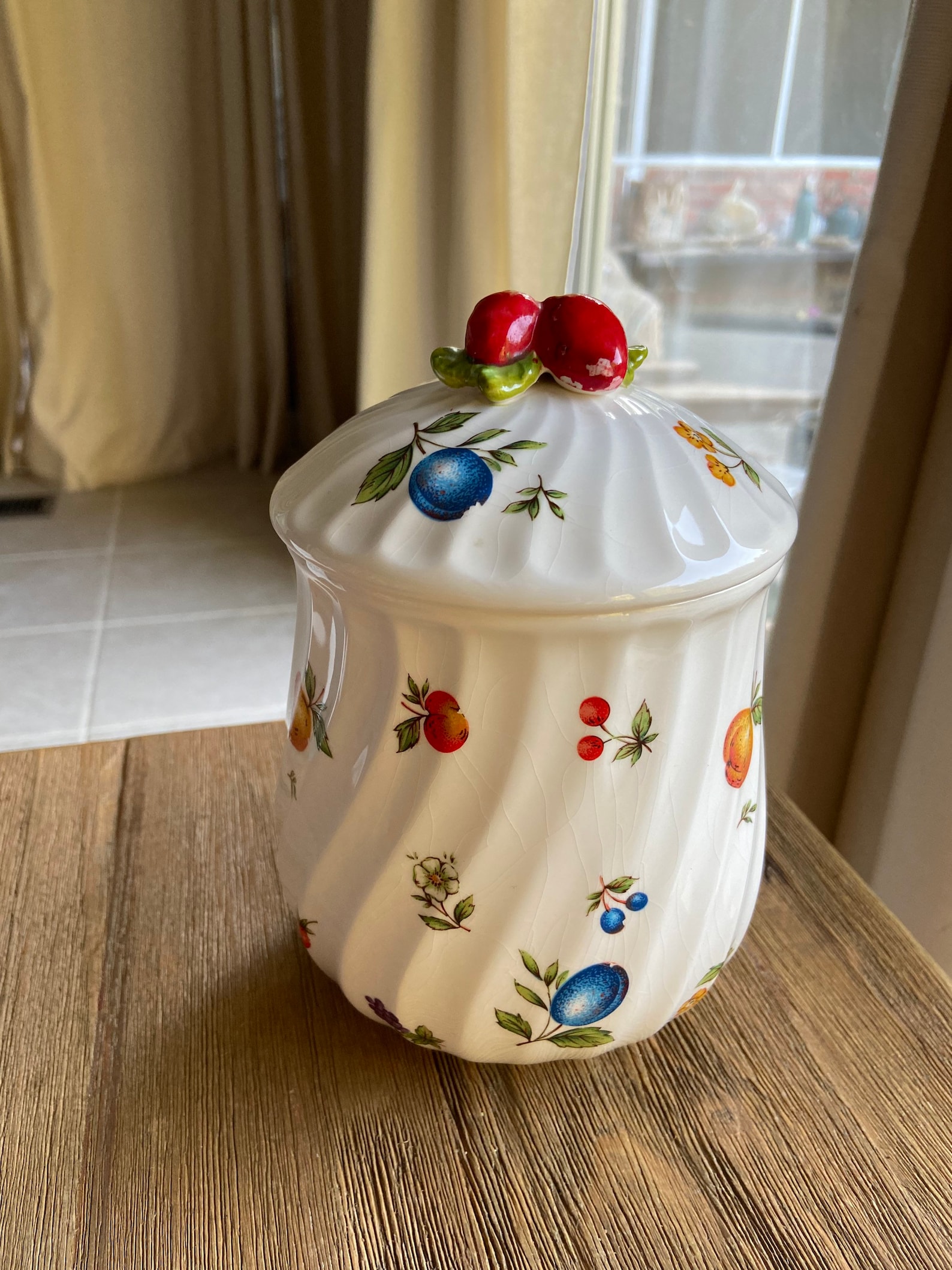 Vintage Fruits Ceramic Jar With Lid - Etsy