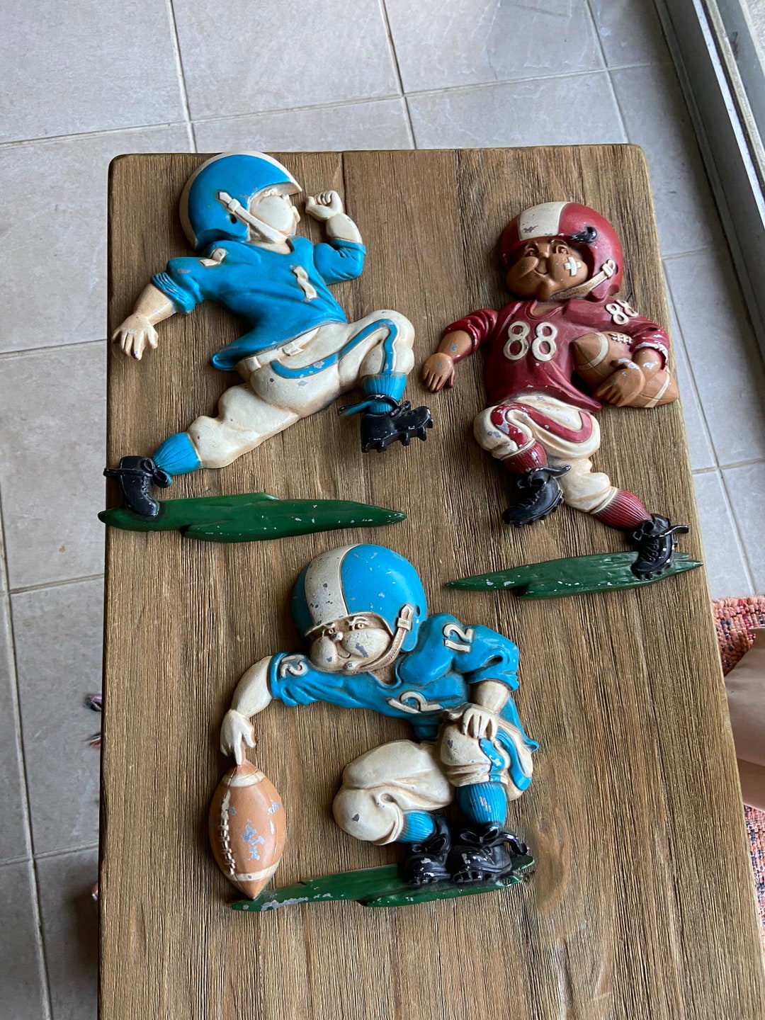 Vintage 1976 Homco Football Boys Wall Decor - Etsy