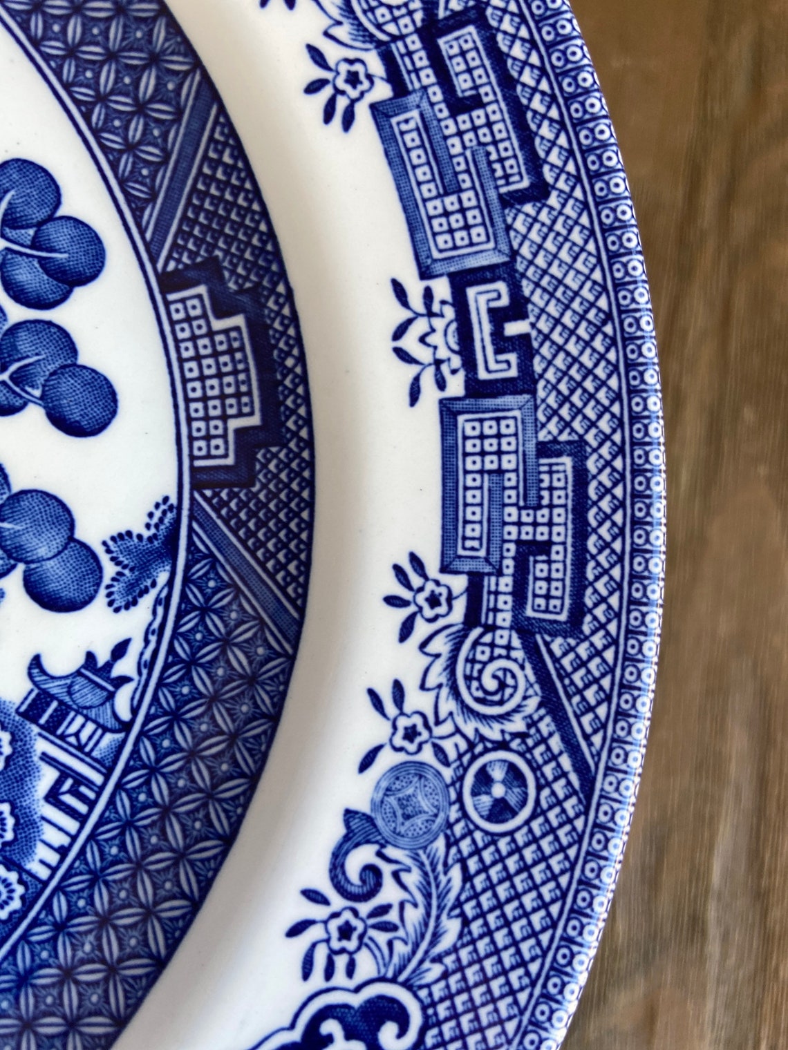 Churchill Blue Willow Dinner Plate - Etsy