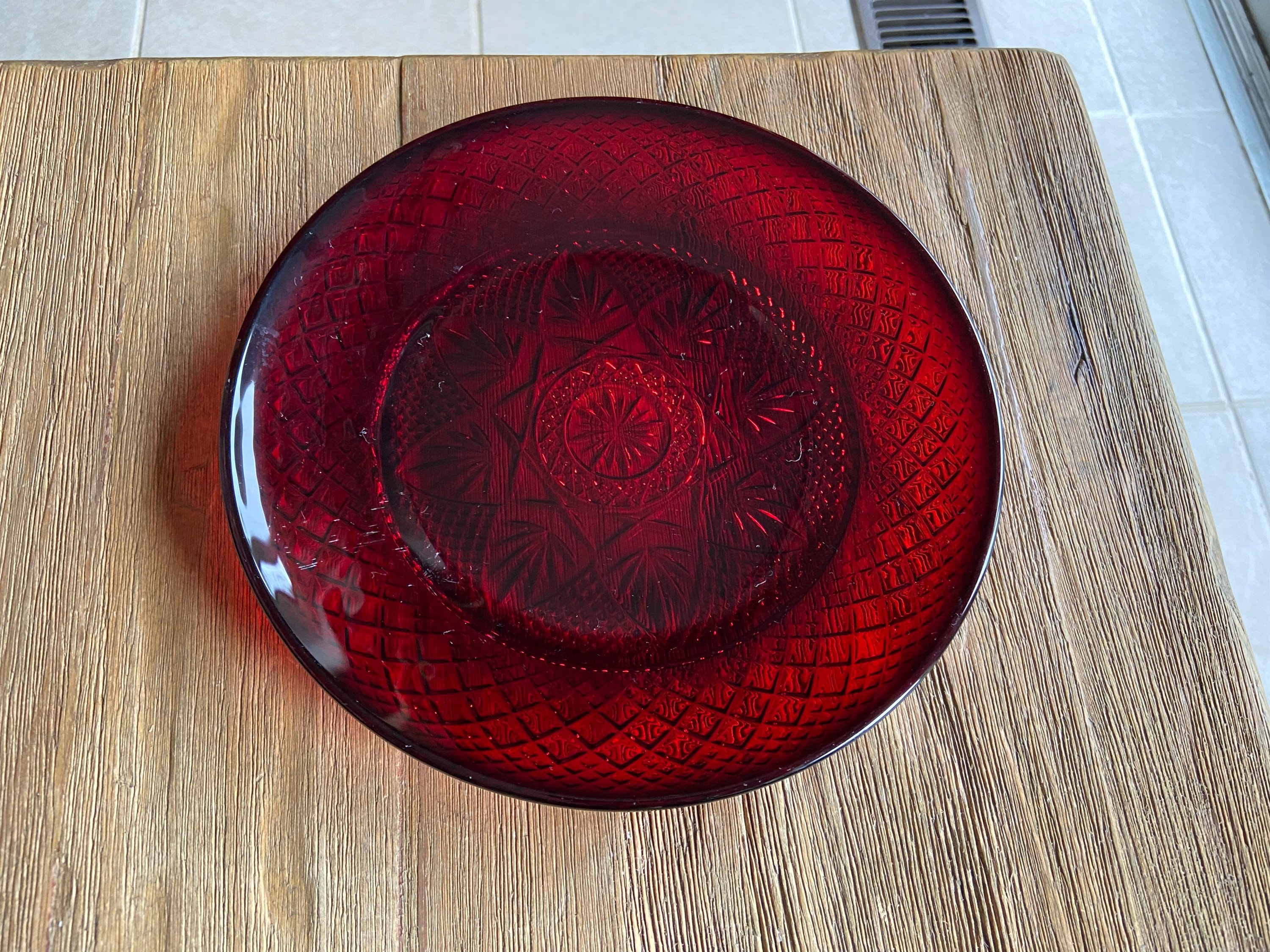 Vintage Ruby Red Small Plate | Etsy