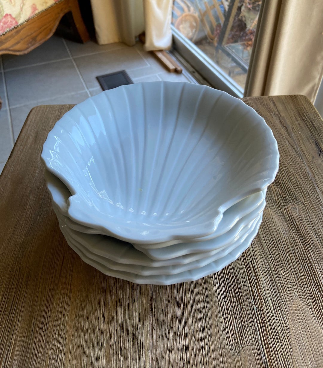 Vintage Conch Shell Small Plates (6) - Etsy