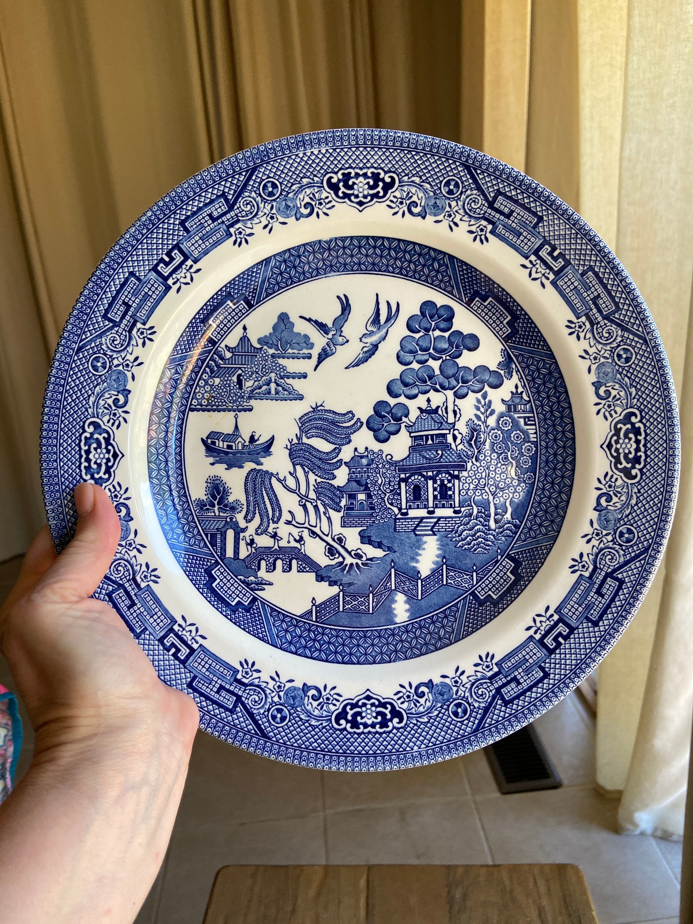 Churchill Blue Willow Dinner Plate - Etsy