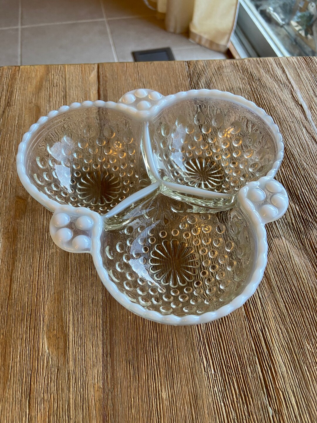 Vintage Hobnail Divided Candy Dish - Etsy