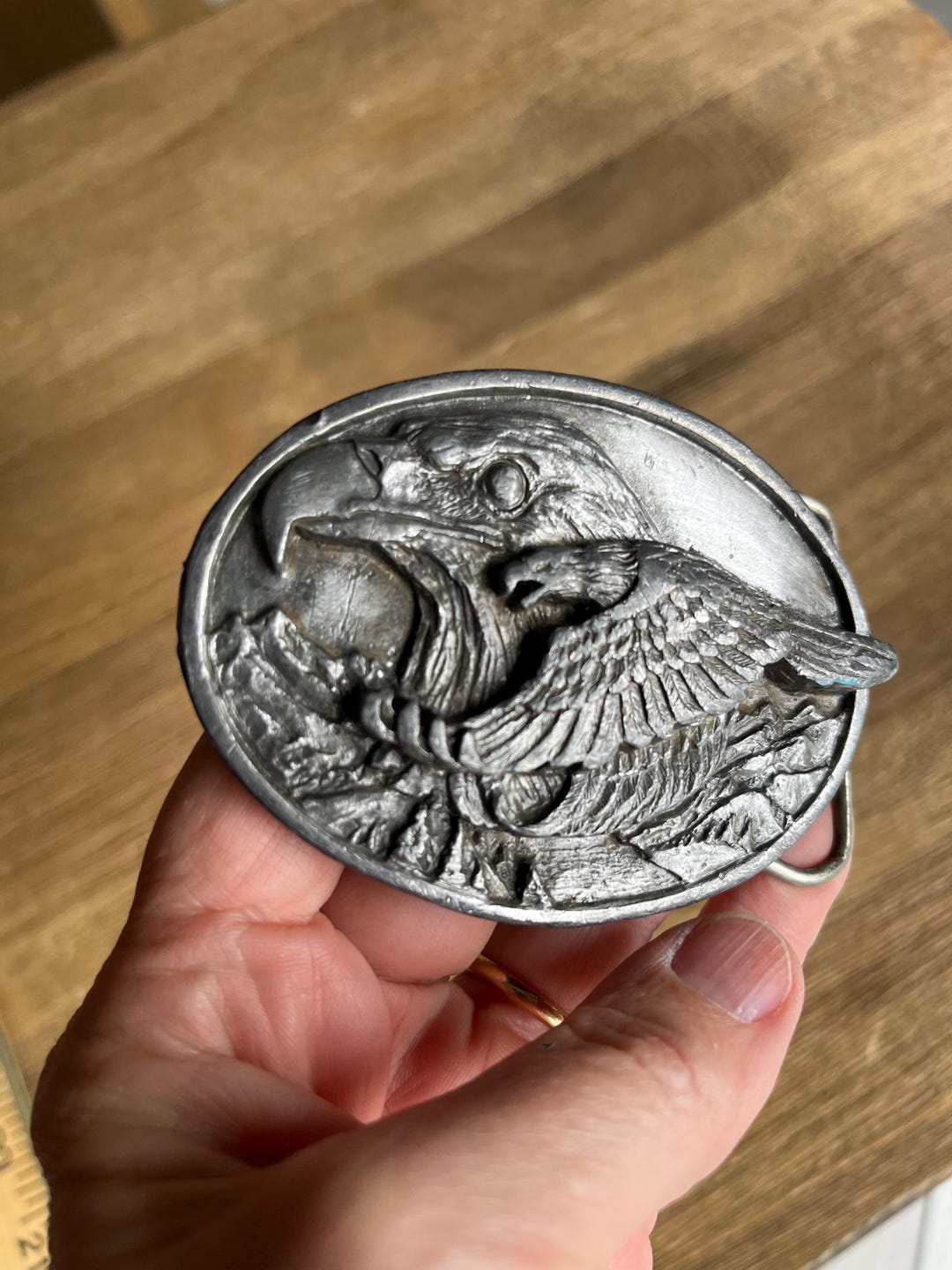 Vintage 1988 Eagle and Hawk Pewter Siskiyou Belt Buckle - Etsy