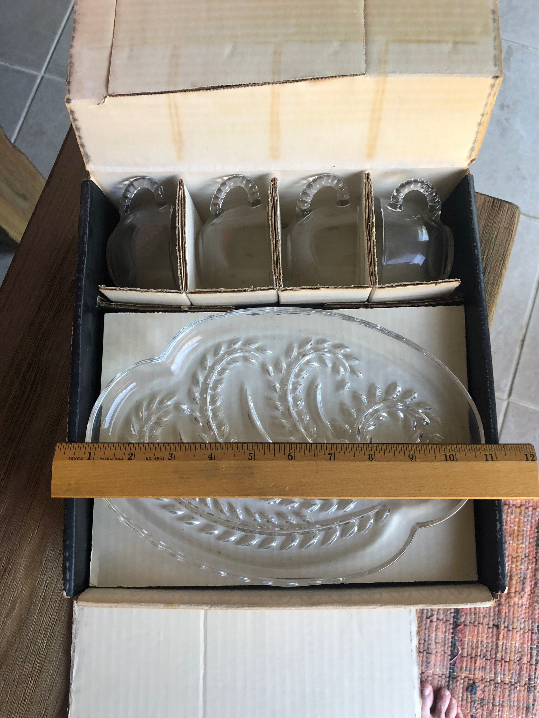 Vintage Homestead Federal Co Glass Snack Set | Etsy