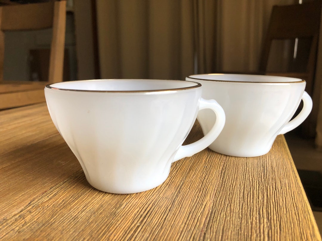 Milk Glass Fire King Cups (2) - Etsy