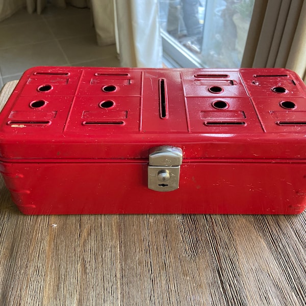 Red Metal Box - Etsy